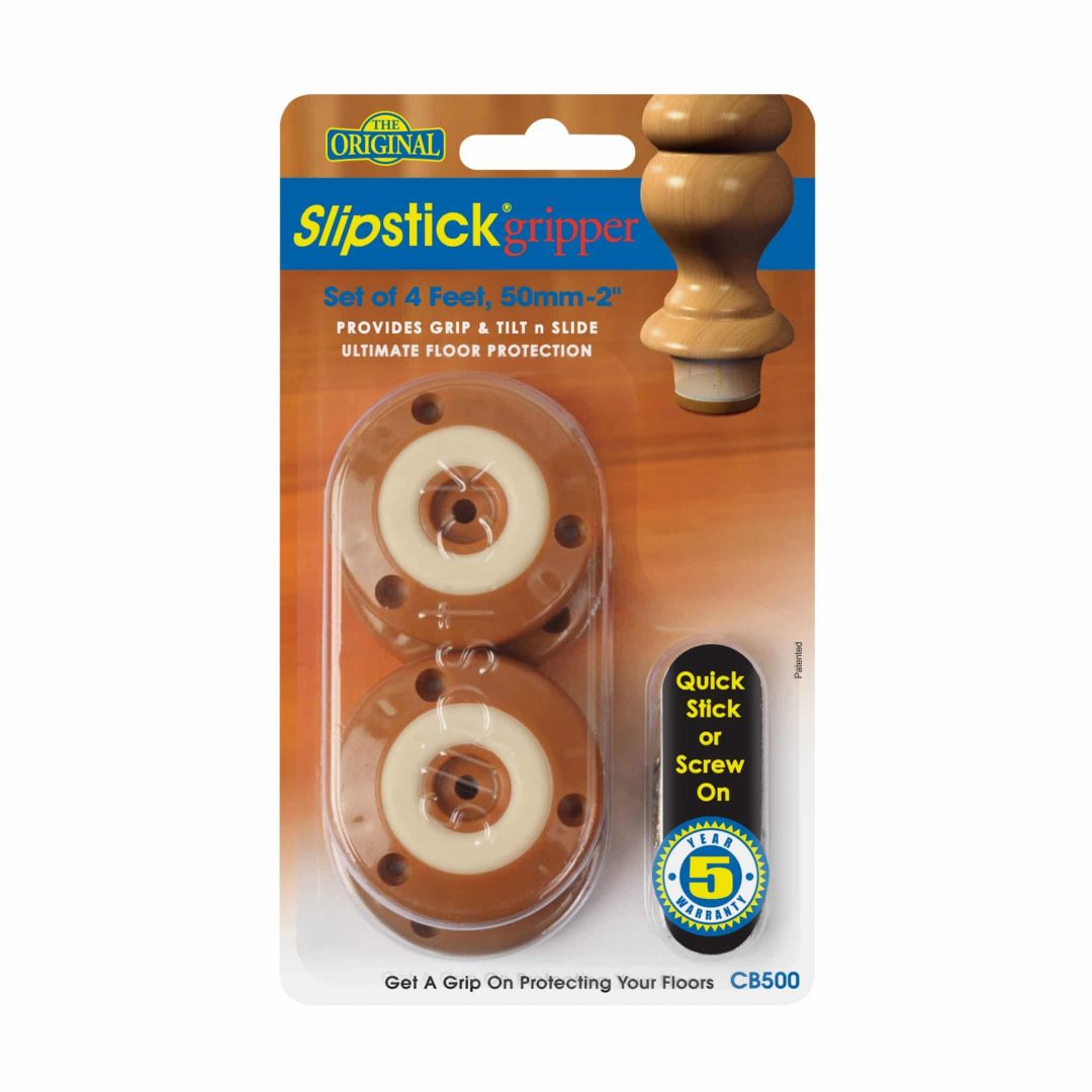Set of 4, 2” Round (50mm) Gripper Feet, Caramel – CB500 | Slipstick Foot