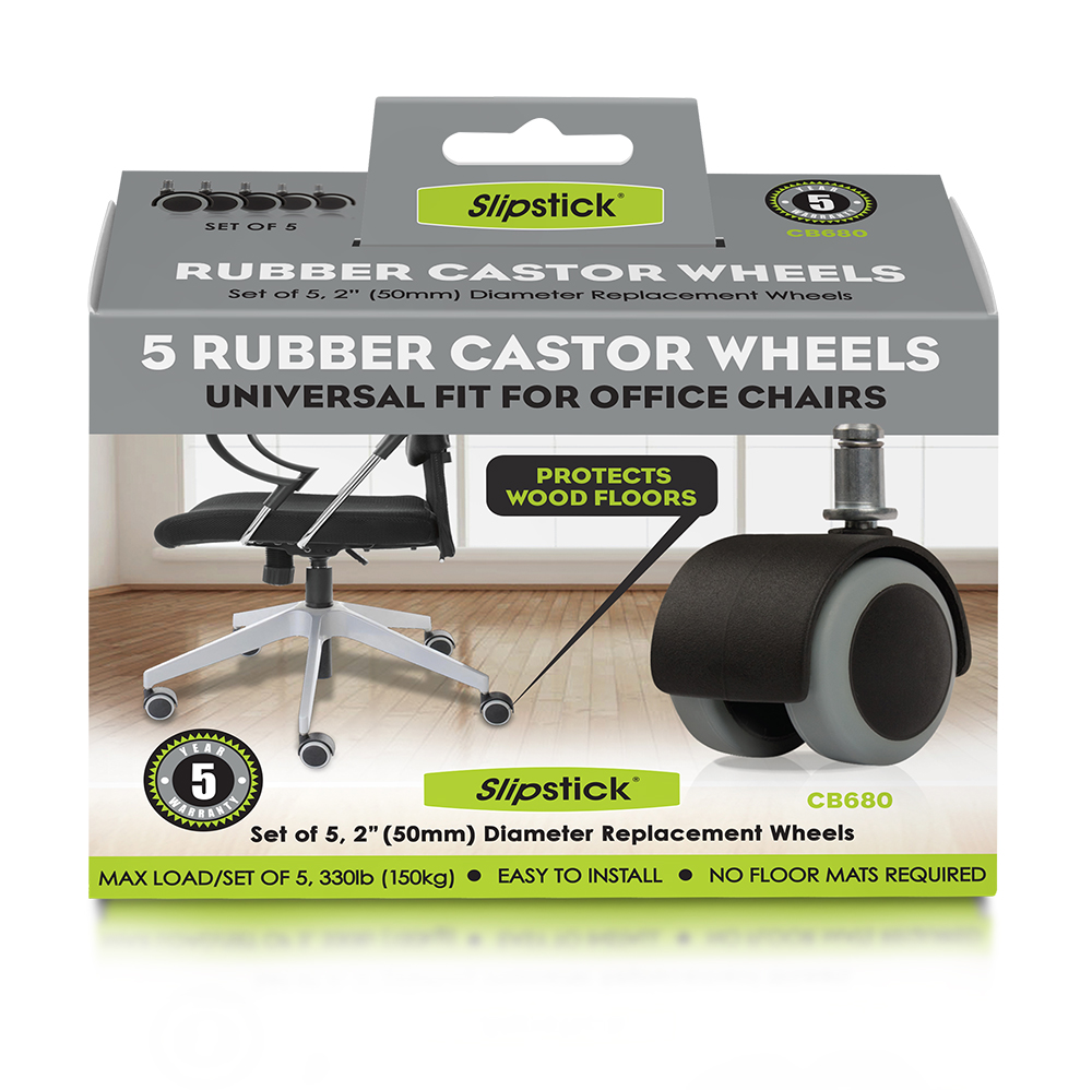 Rubber Caster Wheels | Slipstick Office Chair Caster