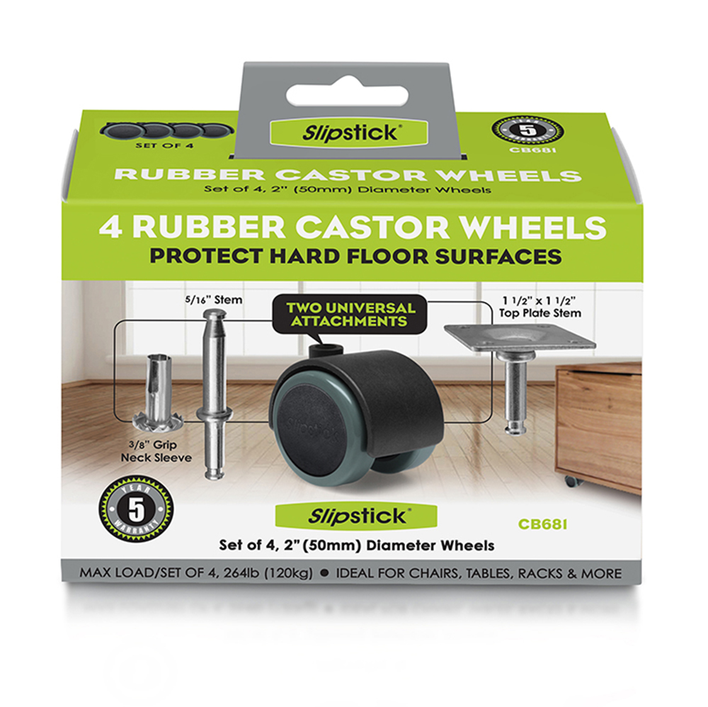 Rubber Caster Wheels | Slipstick Office Chair Caster