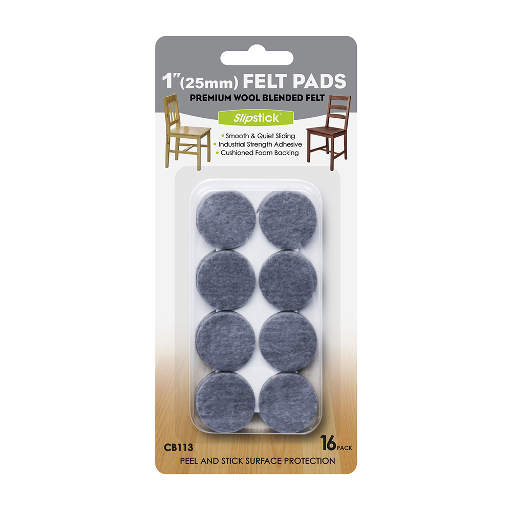 Set of 8 – 20-24mm (13/16” – 15/16”) Clear Sleeve Felt, Clear/Grey ...