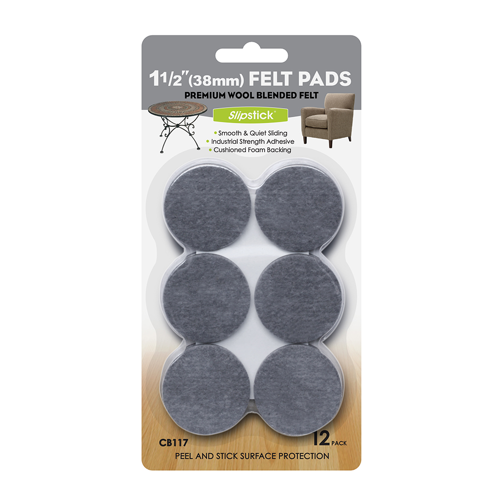 Set of 8, 3/4” (19mm) Tap-in Felt Feet, Brown/Grey – CB240 | Slipstick Foot