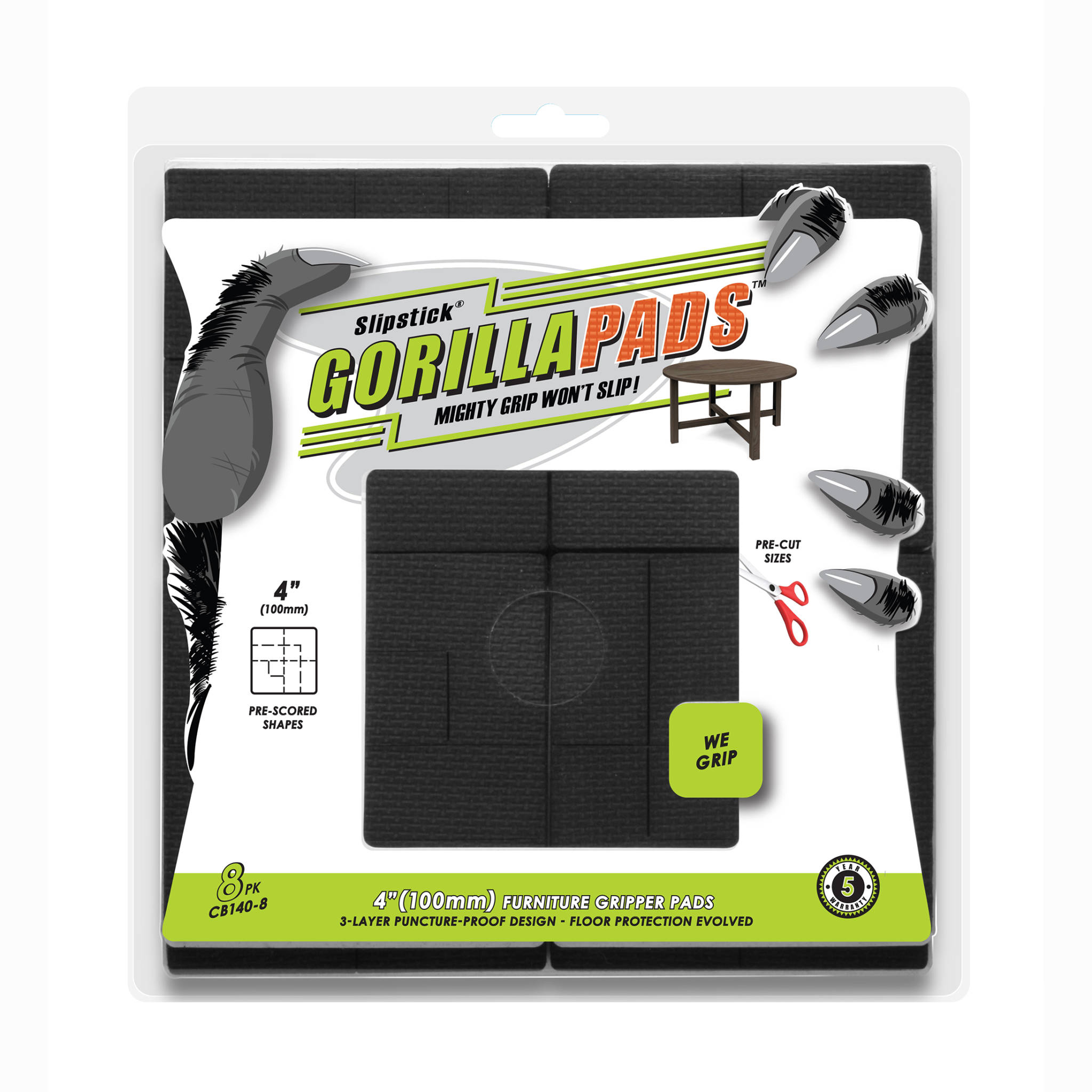 Slipstick GorillaPads® | Furniture Gripper Pads for Stability