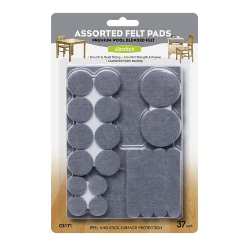 Set of 37, Variety Pack Felt Feet, Grey – CB171 | Slipstick Foot