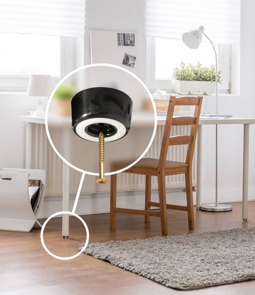 Set of 4, 1” (25mm) Tall Gripper Feet, Black – CB511 | Slipstick Foot