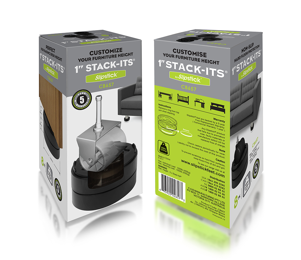 Product Name: Set of 2 – 3” (75mm) Bed/Furniture Riser, Black – CB676 ...