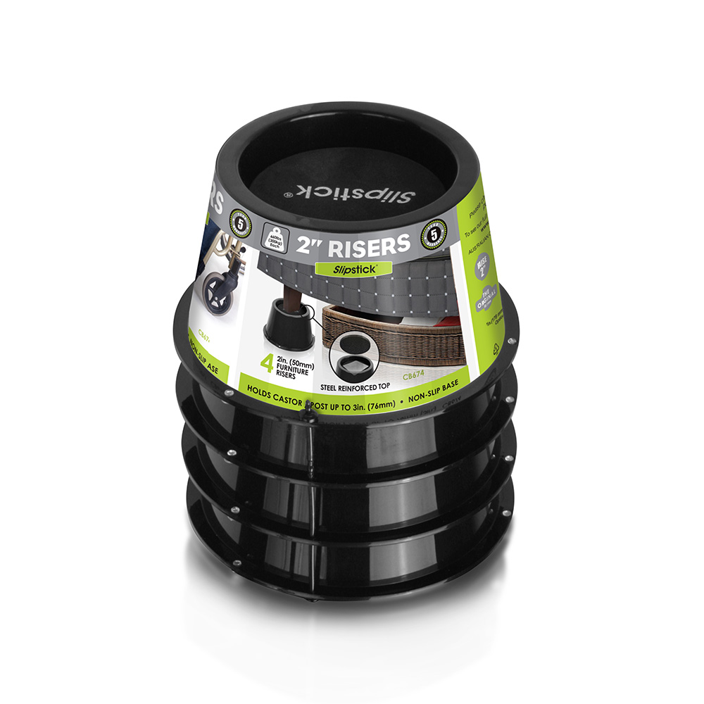 Set of 4, 1” (25mm) Tall Gripper Feet, Black – CB511 | Slipstick Foot