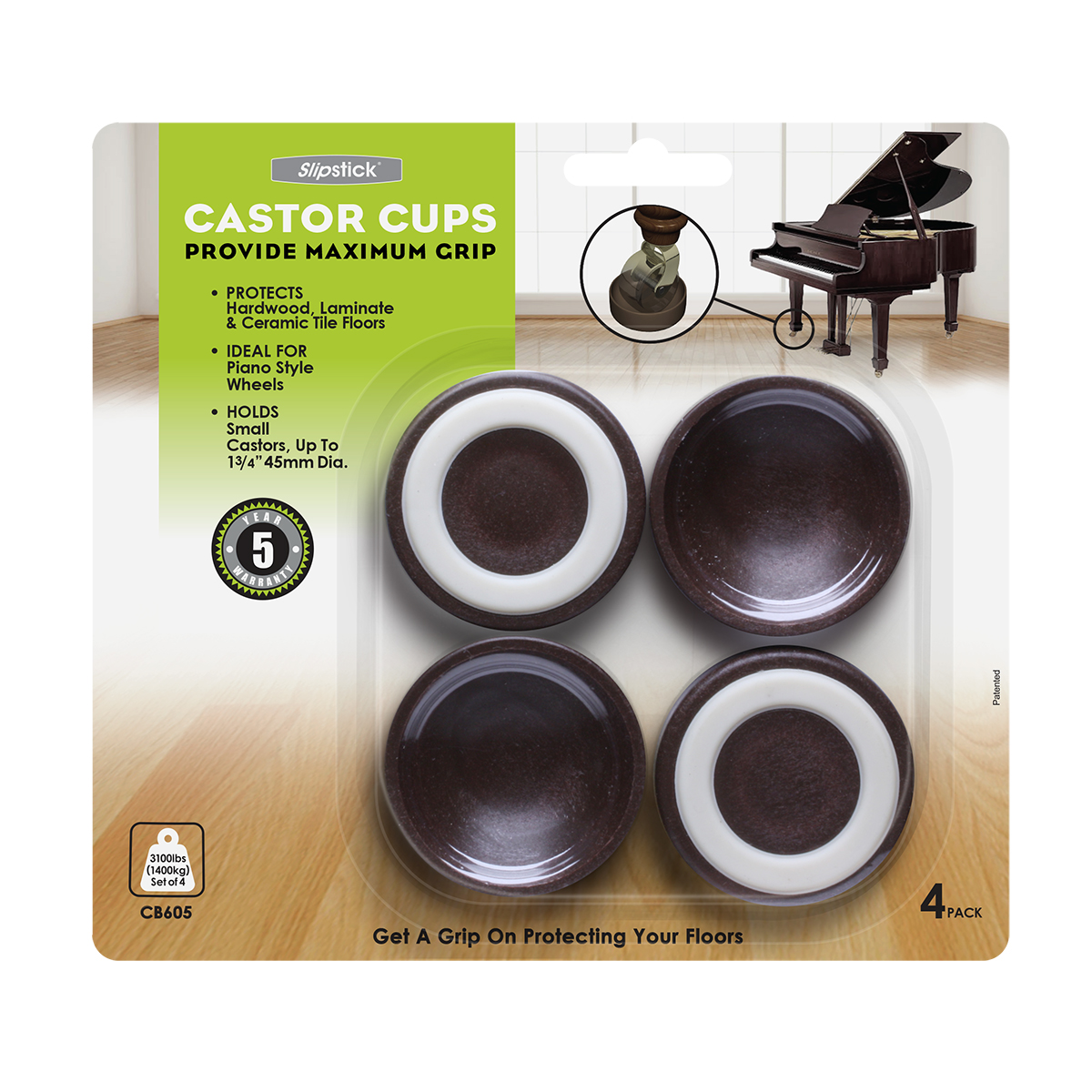 Set Of 4 1 3 4 45mm Round Gripper Coasters Caramel CB520