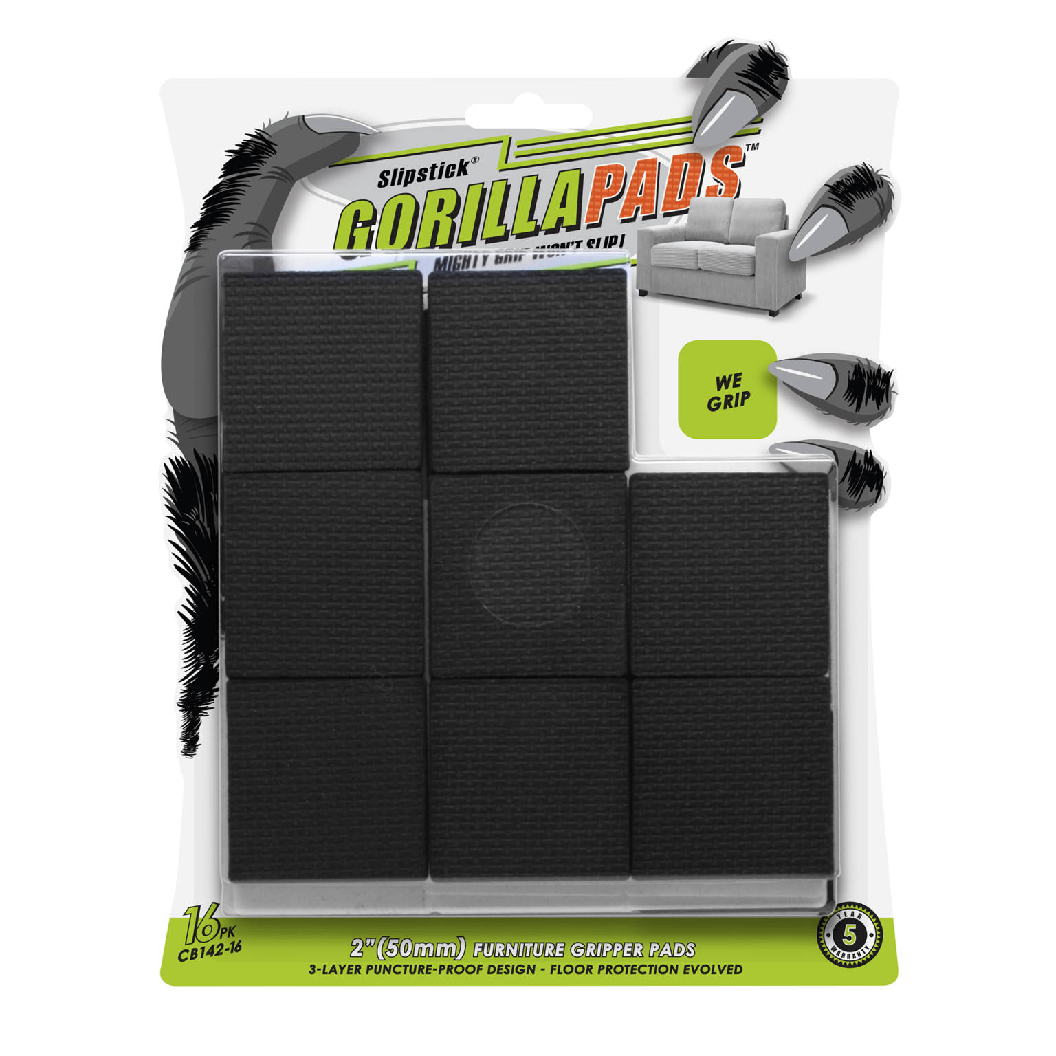 Slipstick GorillaPads® | Furniture Gripper Pads for Stability