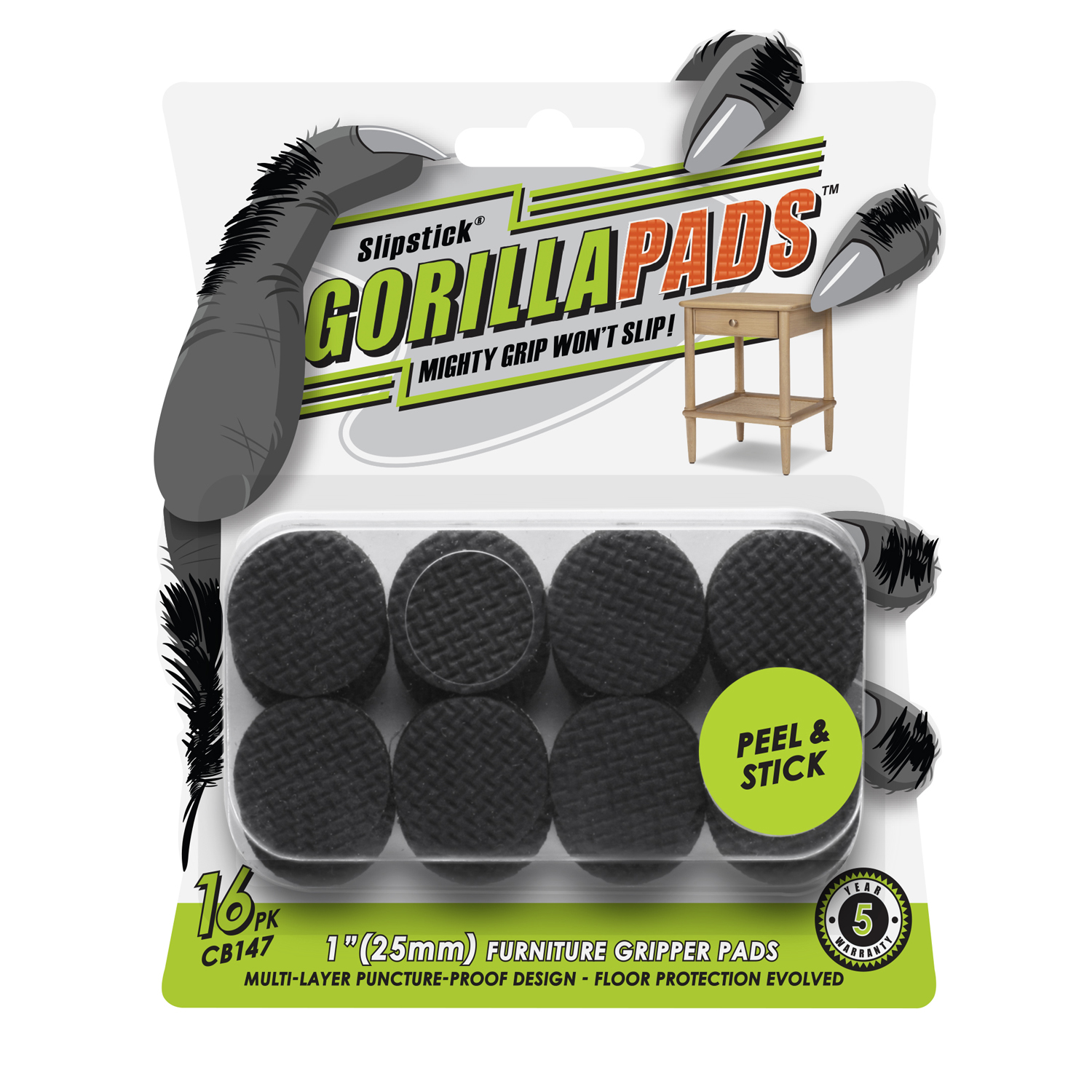 GorillaPads Peel & Stick Furniture Grippers | Slipstick