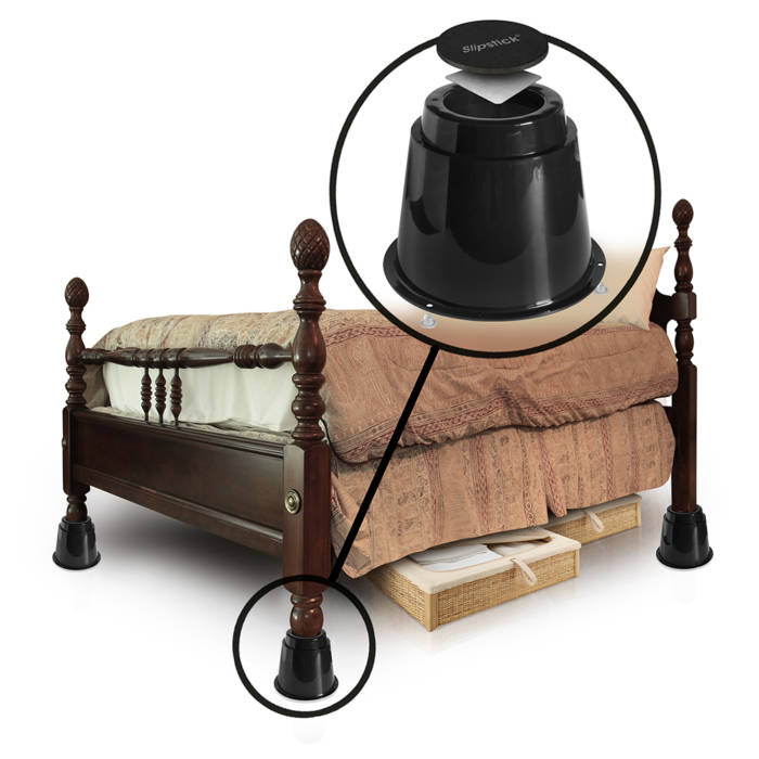 Set of 4 – 5” (125mm) Bed/Furniture Riser, Black – CB671 | Slipstick Foot