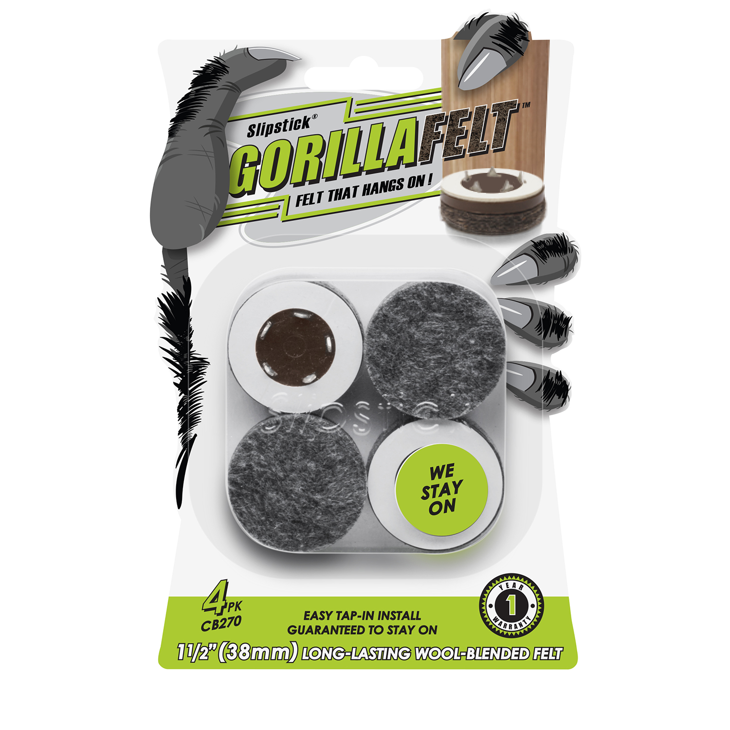 Set of 8 – 3-1/2” (89mm) Plastic Furniture Sliders, Black – CB131 ...