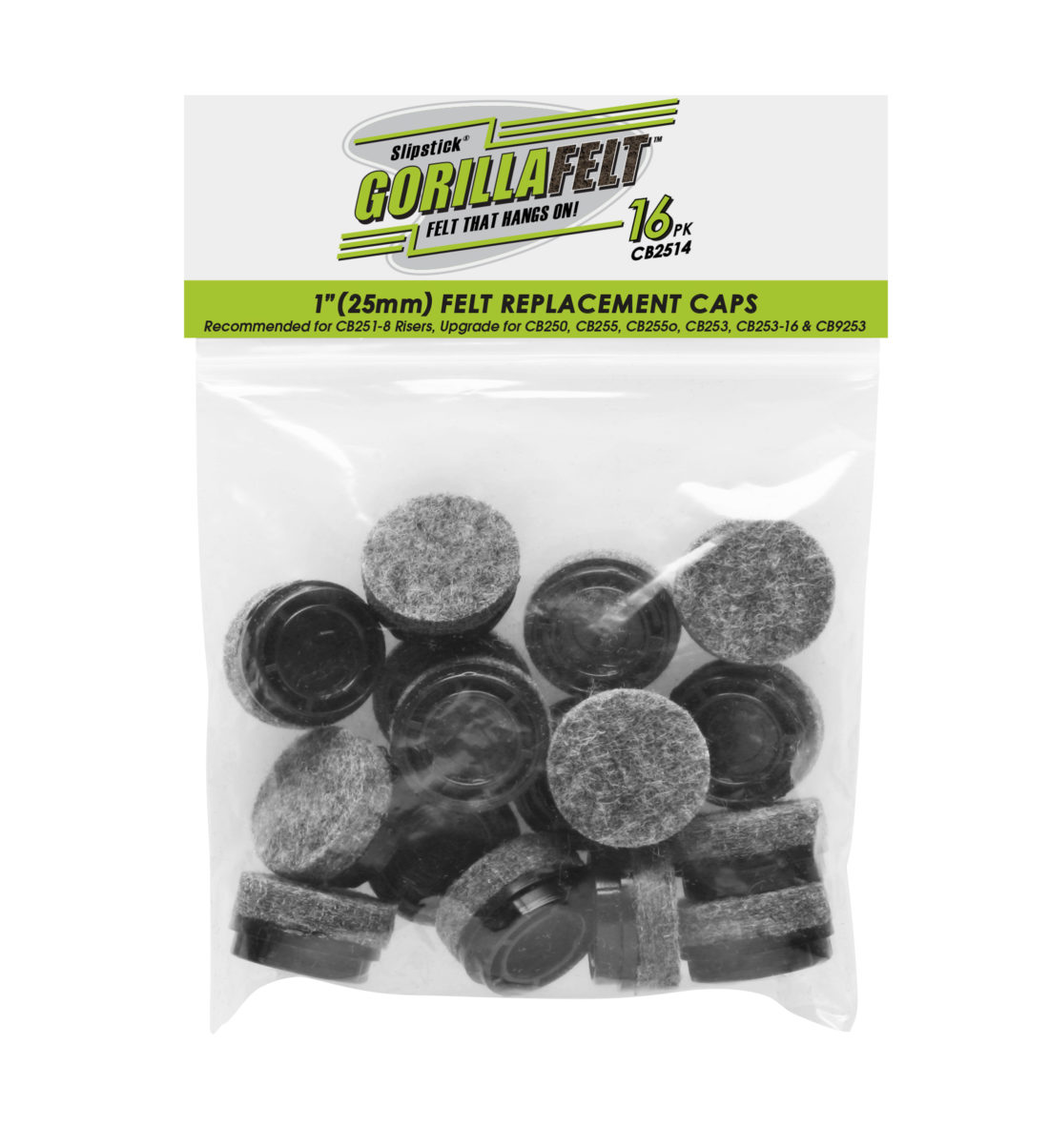 Set of 16 – GorillaFelt® 1” (25mm) Felt Replacement Caps – CB2514 ...