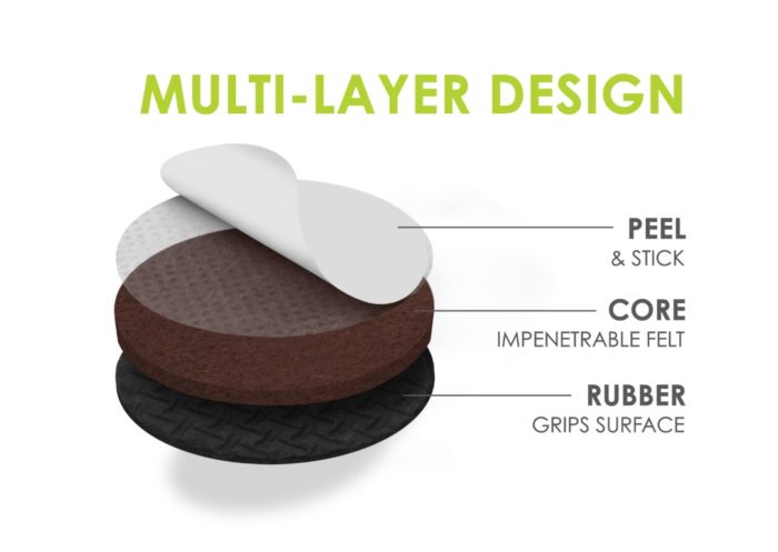 Set of 8, 2” (50mm) Round Peel & Stick Gripper Pads, Brown/Black ...