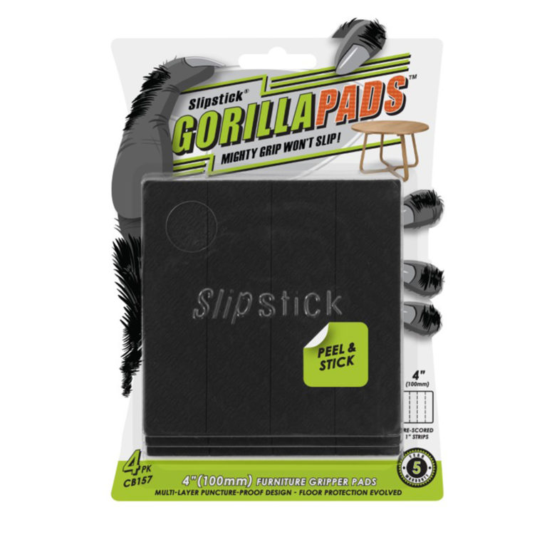 Set of 4, 4”x 4” (100 x 100 mm) Square Peel & Stick Gripper Pads, Brown ...